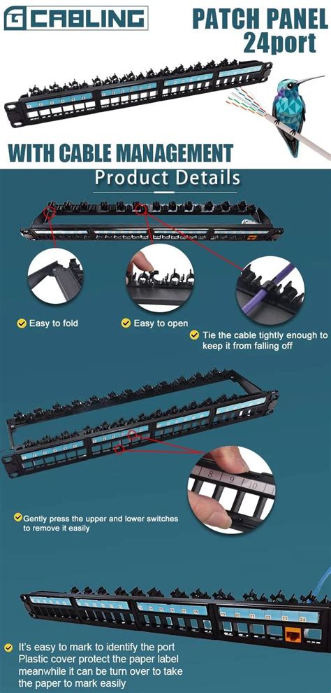 Gcabling U Port Blank Patchpanel With Cable Organizer Unloaded