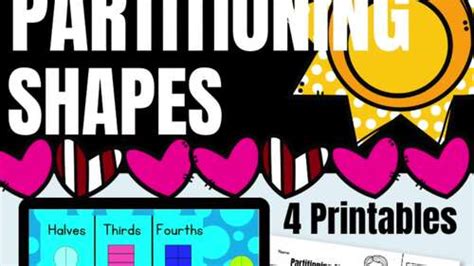 Digital Partitioning Shapes Presentation And Printables Fractions For