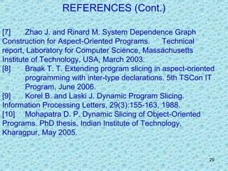 DYNAMIC SLICING OF ASPECT ORIENTED PROGRAMS PPT
