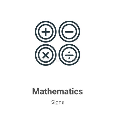 Mathematics Outline Vector Icon Thin Line Black Mathematics Icon Flat Vector Simple Element