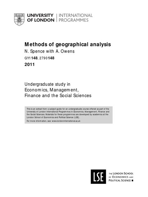 Methods Of Geographical Analysis Download Free Pdf Geography Qualitative Research