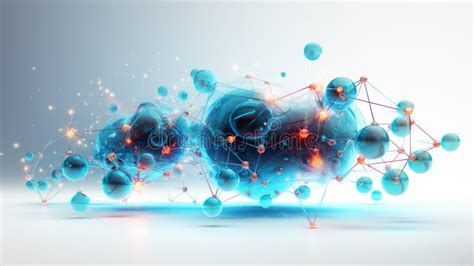 Abstract Scientific Diagram With Connected Spheres And Mainly Blue