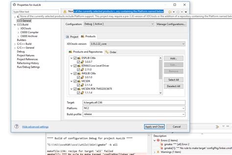 参考译文 CCS TMS320C6678gmake No rule to make target error when migrating code from CCS 5 1 to