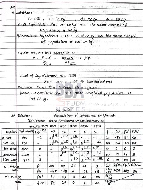 3rd sem business stat model question solution