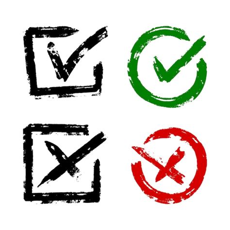 Галочки и крестики галочка ок и значки X Премиум векторы