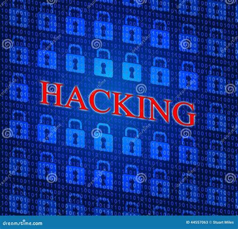 Online Hacking Indicates World Wide Web And Internet Stock Illustration