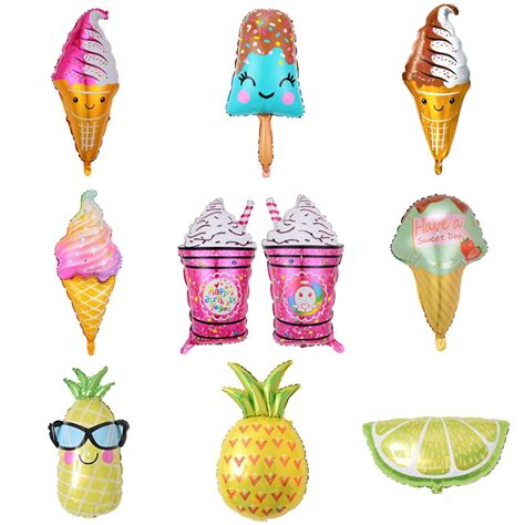 아이스크림 콘 아이스크림 풍선 알루미늄 필름 풍선 여름 아이스크림 웨딩 생일 파티 장식 베이비 샤워 풍선 생일 축하 해요 Aliexpress