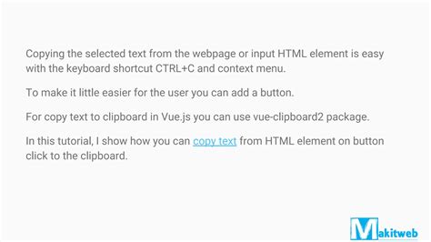 Copy Text To Clipboard Using Vue Clipboard2 Vuejs