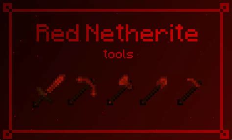 Red Tools Netherite Minecraft Texture Pack