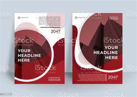 A4의 도시 배경 비즈니스 북 커버 디자인 템플릿이있는 빨간색 색 구성표 브로셔 연례 보고서 잡지 포스터 기업 프리젠 테이션