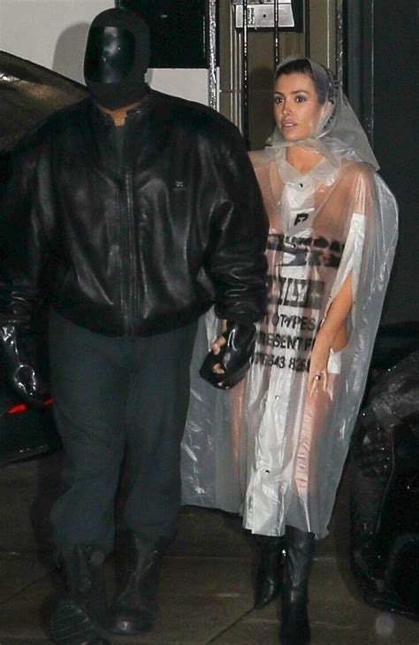 Bianca Censori Wears Nothing Under See Through Poncho Visiting Kanye