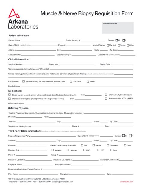 Fillable Online Muscle Nerve Skin Biopsy Request Form Fax Email Print Pdffiller