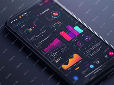 Mobile App Dashboard With Dark Theme Premium Ai Generated Image