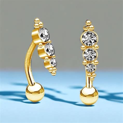 Stylish Belly Button Piercing With Zirconia Piercings Works