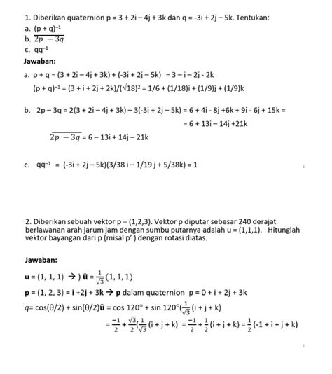 Solusi 9 Aljabar Quaternion Pdf