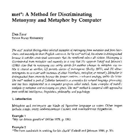 Met A Method For Discriminating Metonymy And Metaphor By Computer Acl Anthology