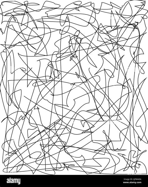 Random Abstract Chaotic Lines Pattern Vector Art Illustration Stock