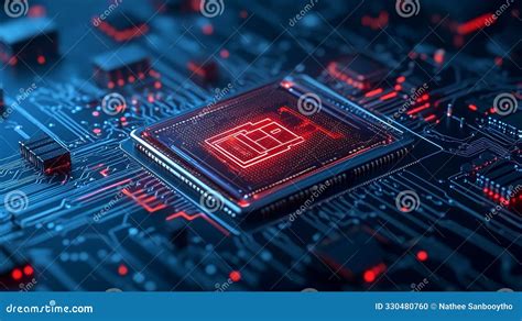 Microchip Glowing In Blush Colors Technological And Futuristic