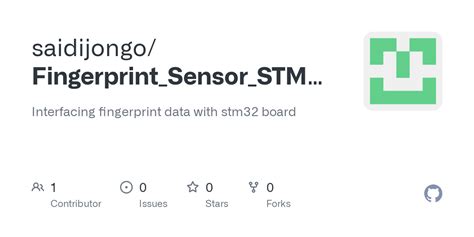 Github Saidijongo Fingerprint Sensor Stm Interfacing Fingerprint