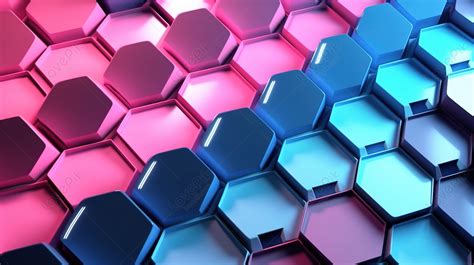 파란색과 분홍색의 육각형 패턴 멋진 3d 렌더링 배경 현대 기술 배경 홍색 배경 디지털 기술 배경 이미지 Hd 현대 기술 홍색 디지털 기술 배경 사진 무료