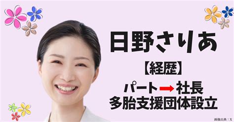 日野紗里亜の経歴三つ子出産後に団体設立社長就任国会議員で凄すぎる あべ川よもぎの政治トピ