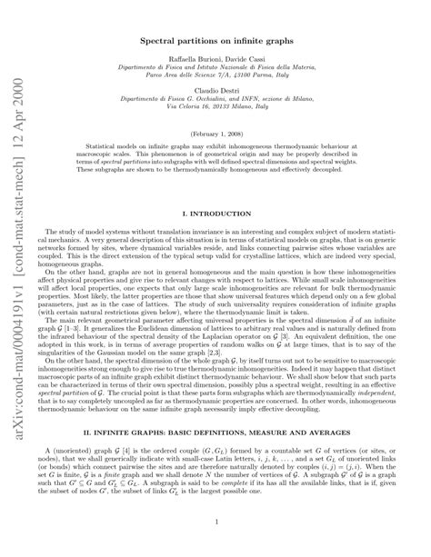 pdf spectral partitions on infinite graphs