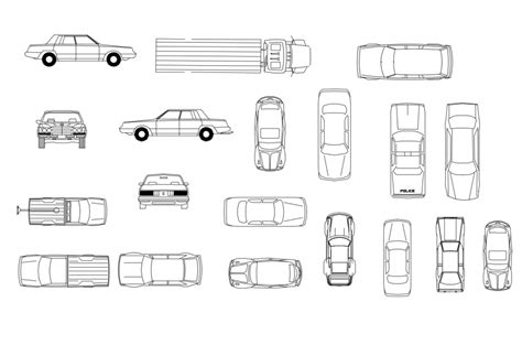 Various Transportation Blocks 2d View Layout Autocad File