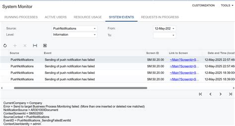 Acumatica Push Notification Turn Off Business Event Community