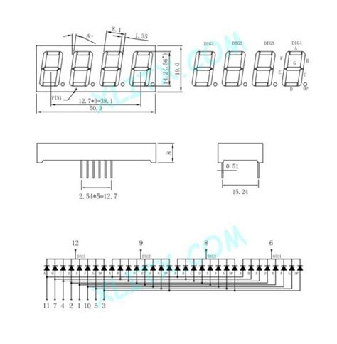 Led 7 Seg Display 4 Digits Red Common Cathode 0 56 Inches Abc Rc Shop