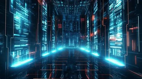 Futuristic 3d Illustration Of Cyberpunk Grid And Matrix For Cinematic