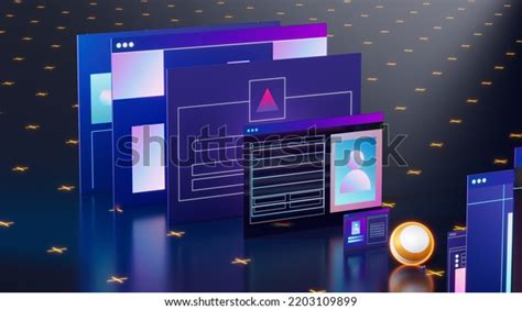 Abstract 3d Windows User Interfaces Business Stock Illustration