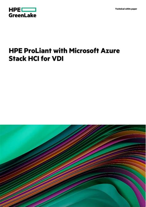 Hpe Proliant With Microsoft Azure Stack Hci For Vdi