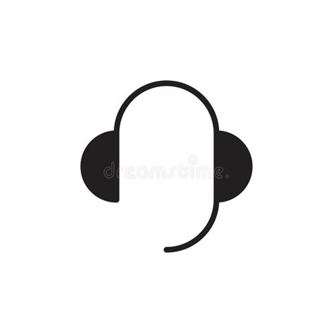 Headset Icon Flat Line Illustration Stock Vector Illustration Of Label Vector 341508113