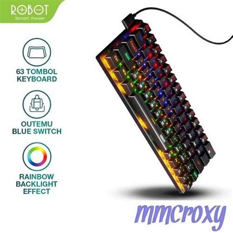 Jual Robot KB Keyboard Gaming Wired Mechanical Switches Blue