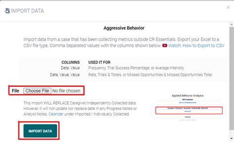 Importing Data For Each Behavior Or Skill Importación De Datos Para Cada Comportamiento