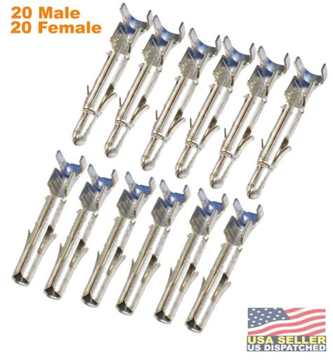 Pair Molex MLX Male And Female Terminals Accept Gauge AWG EBay