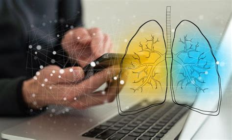 The Doctor Looks At The Hologram Of Lungs Checks The Test Result On The Virtual Interface And