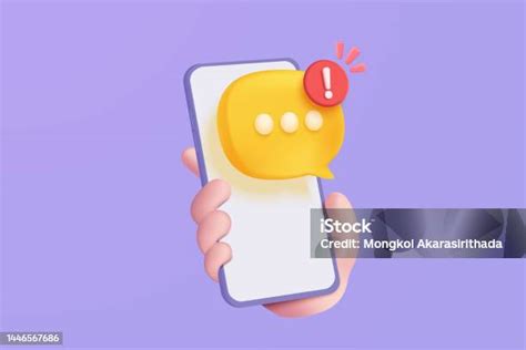 경고 알림이 있는 휴대폰의 3d 말풍선 기호 댓글 또는 사용자 회신 기호 거짓 수정 문제 소셜 미디어의 채팅 메시지 실패 그림자 렌더링 그림이 있는 3d 거품 아이콘 벡터