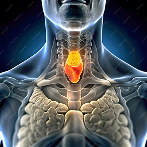 Illustration Of A Mans Thyroid Gland Enlarged Thyroid Gland Depicted In Detailed Thyroid Gland