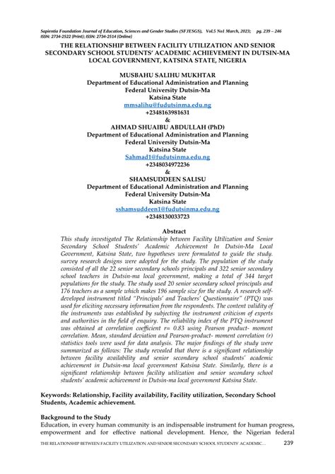 Pdf The Relationship Between Facility Utilization And Senior