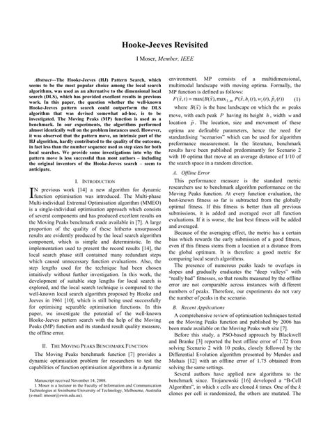 Pdf Hooke Jeeves Revisited