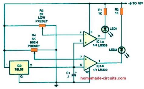 Simple Battery Voltage Monitor Circuits Homemade Circuit Projects