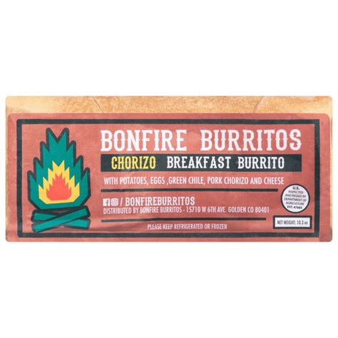 Bonfire Burritos Breakfast Burrito Chorizo 10 3 Oz Delivery Or