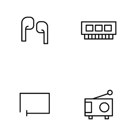 인공지능 라인 아이콘의 세트 기술 A 디지털 뇌 등 프리미엄 벡터