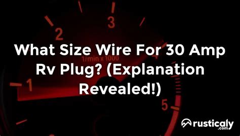 What Size Wire To Use For A 30 Rv Plug