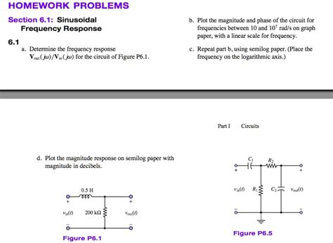 HOMEWORK PROBLEMS Section Sinusoidal Frequency Response B Plot The Magnitude And Phase Of