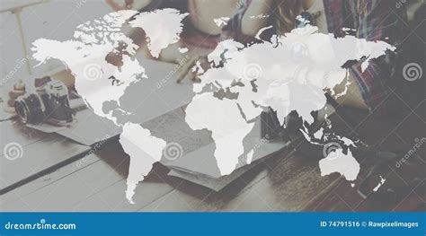 World Map Globalization Cartography Global Planet Concept Stock Photo Image Of Camera Stop