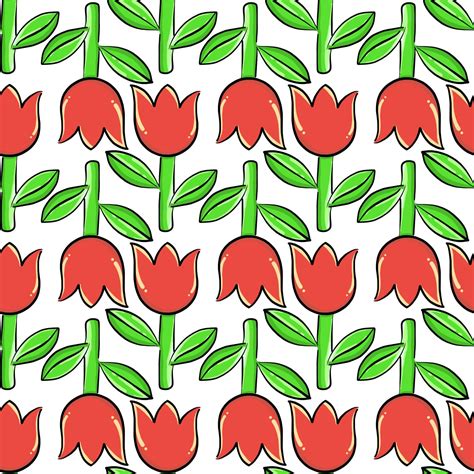 Tulip Flower Pattern Illustration Vector On White Background 13916713 Vector Art At Vecteezy