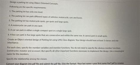 Solved Design A Parking Lot Using Object Oriented Concepts