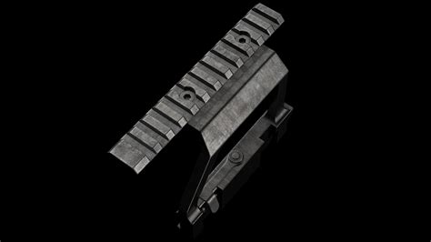 3d Model Ak Scope Rail Side Mount Kalashnikov Assault Rifle Game Ready